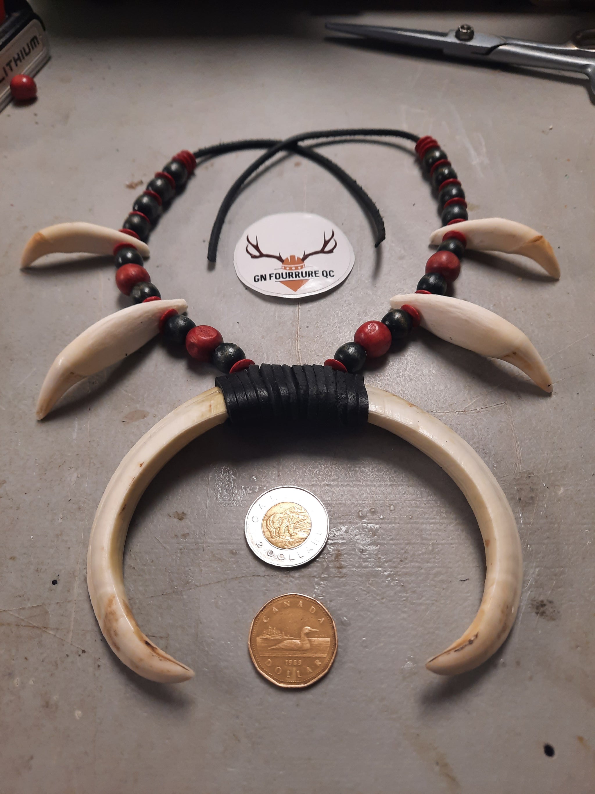Viking Chief Boar Tusk Necklace – Medieval Fur
